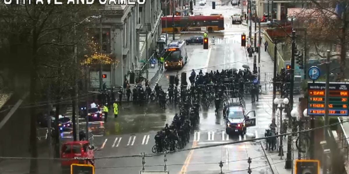 3 arrested after protests in downtown Seattle